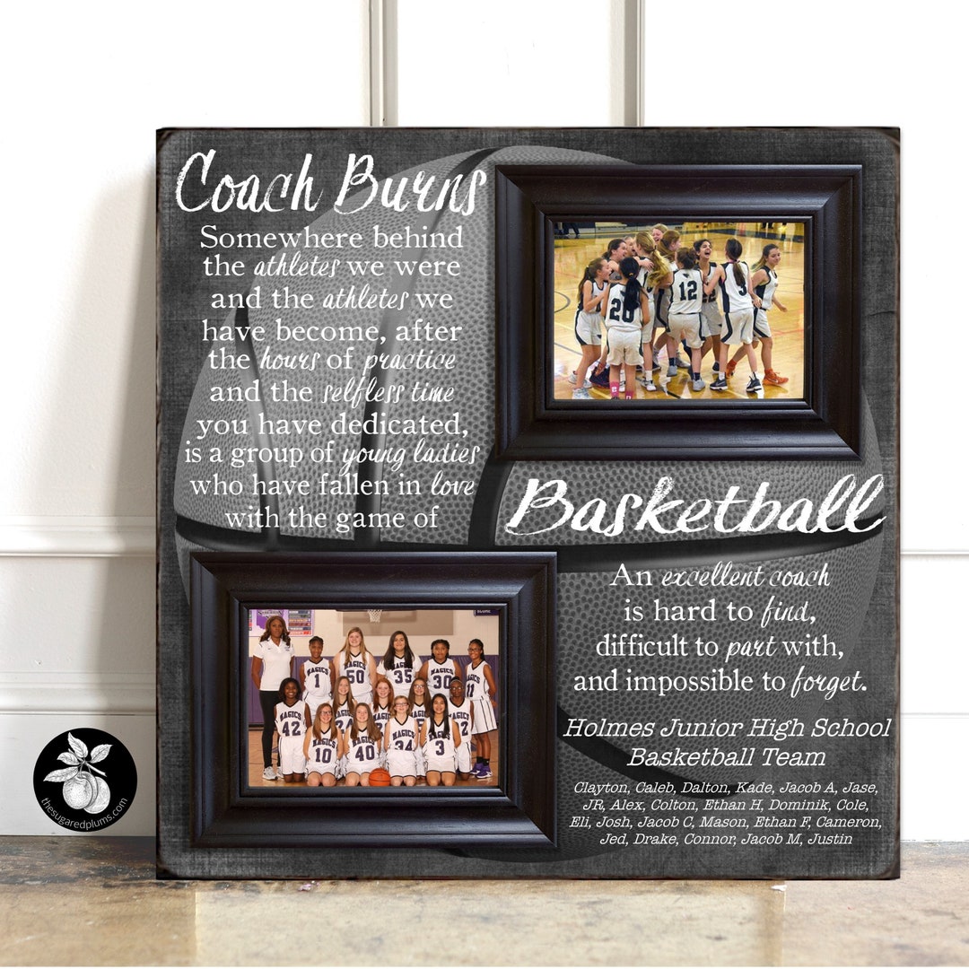 Personalized Basketball Coach Gift Frame: Team Photo Collage - Etsy