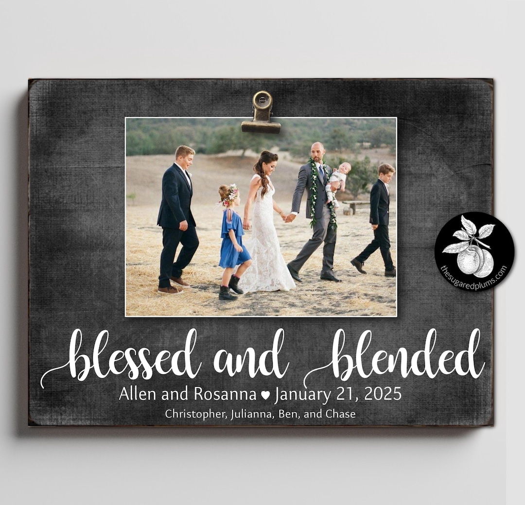 Blessed and Blended Wedding Sign, Blended Family Wedding Gift, Step ...