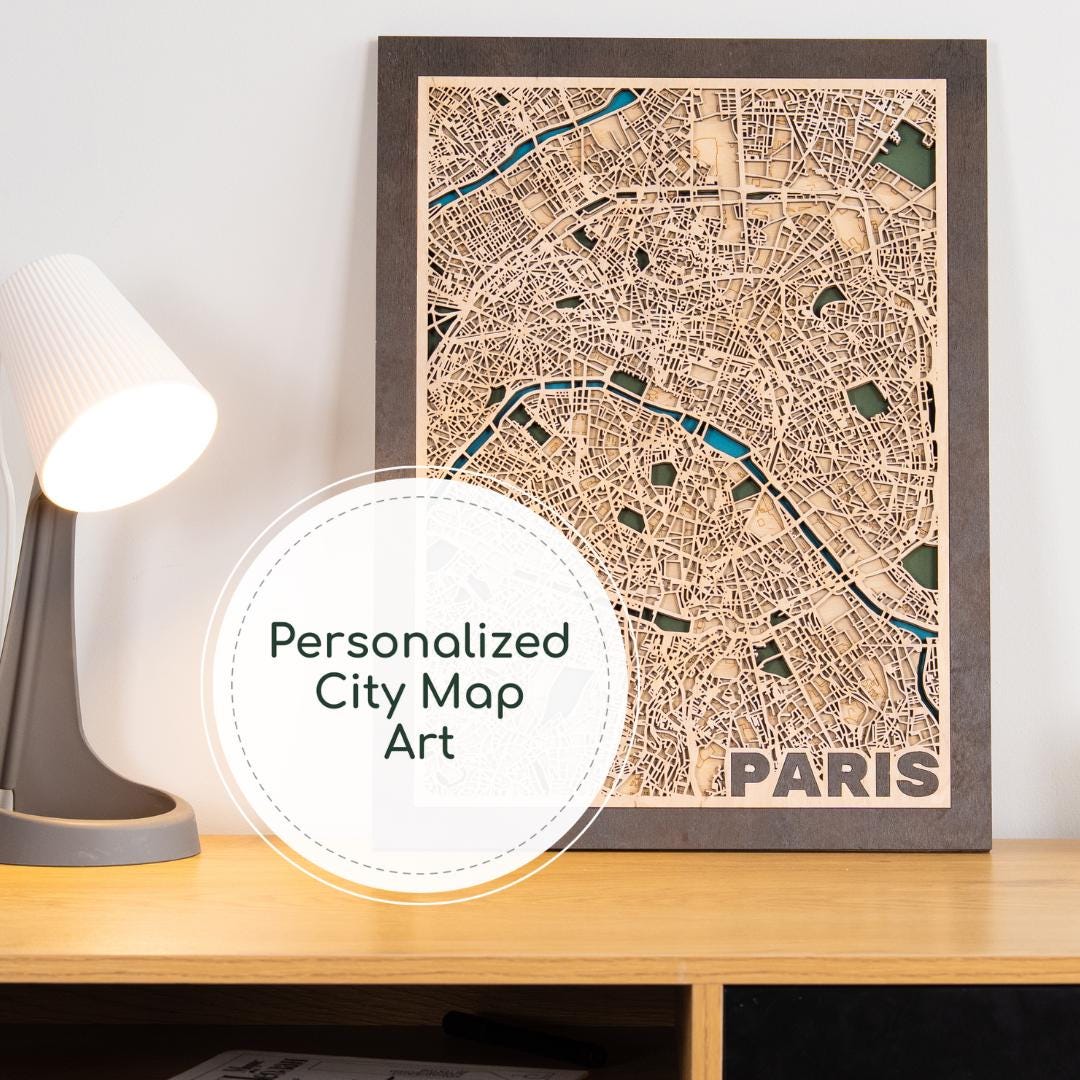 Wooden City Street Maps, Custom Laser Cut Map of Your City - Wood Dad ...