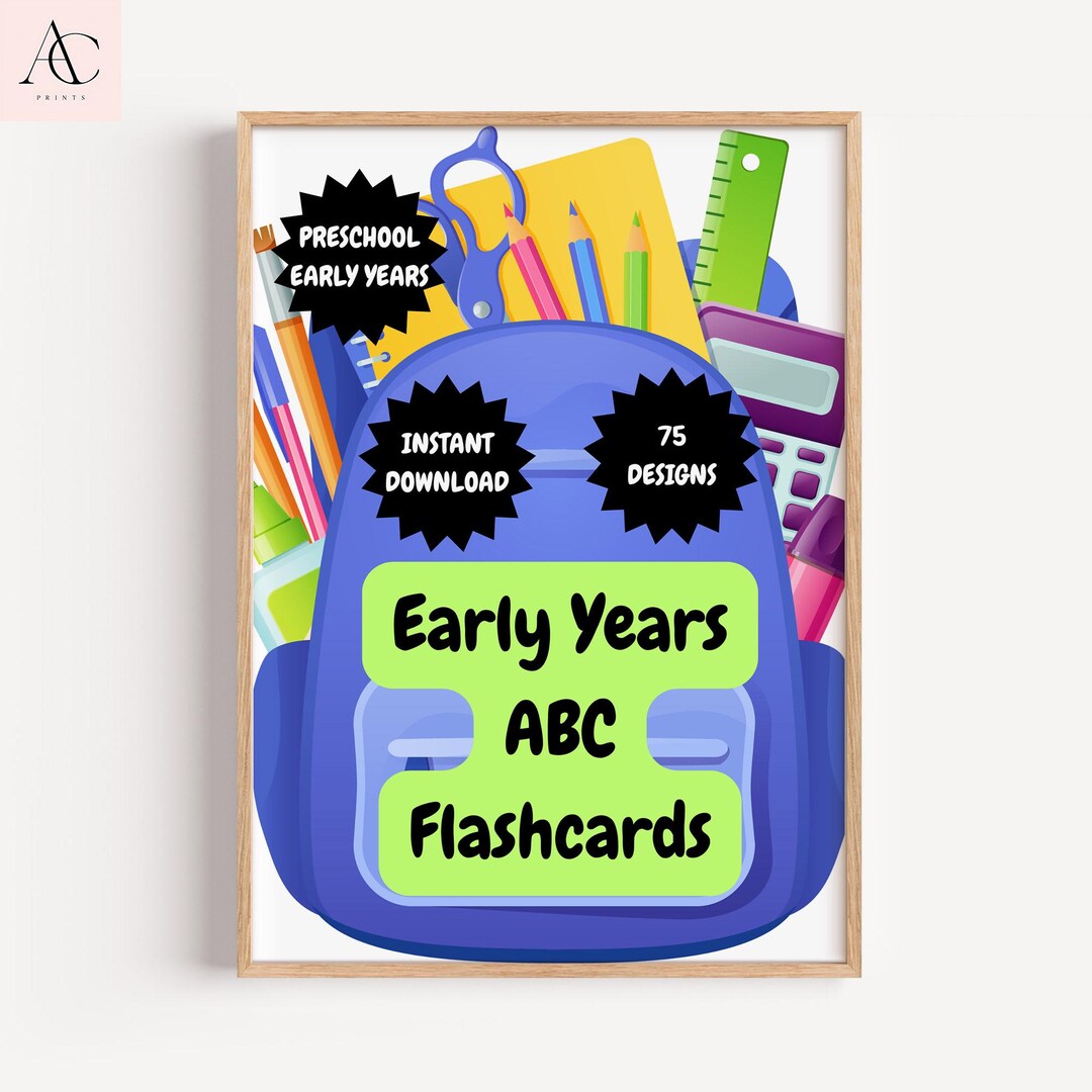 Preschool Early Years Alphabet ABC 76 Set Flashcards, PRINTABLE ABC for ...