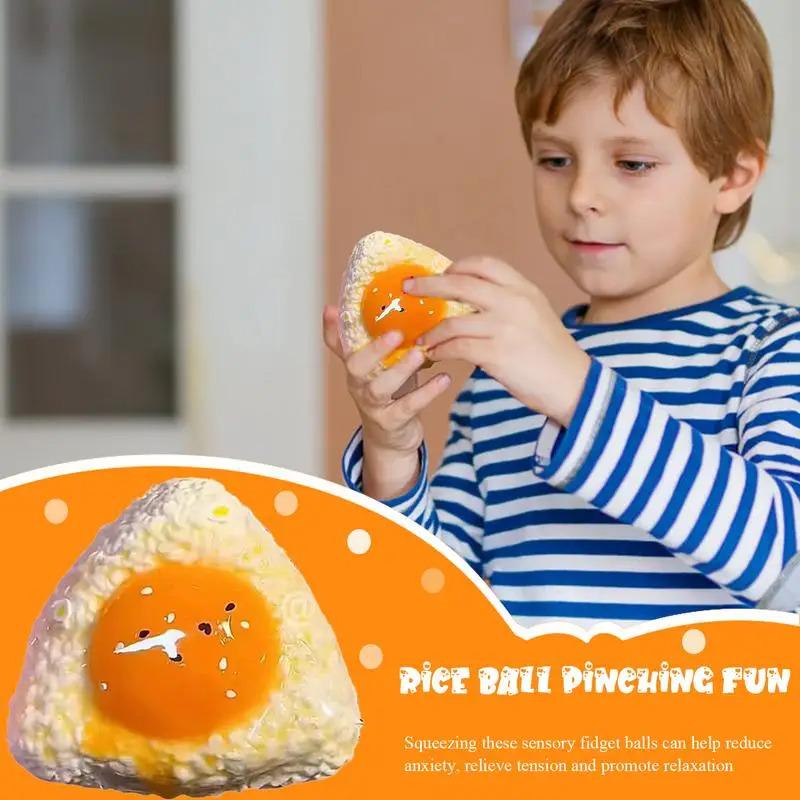 Sushi Egg Rice Ball Squishy Toy – Handmade Mochi Fidget for Stress ...