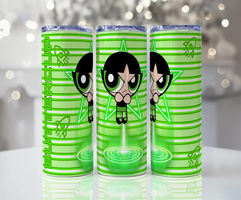 Buttercup Powerpuff Girls Tumbler Wrap: 20oz Sublimation Design (PNG ...