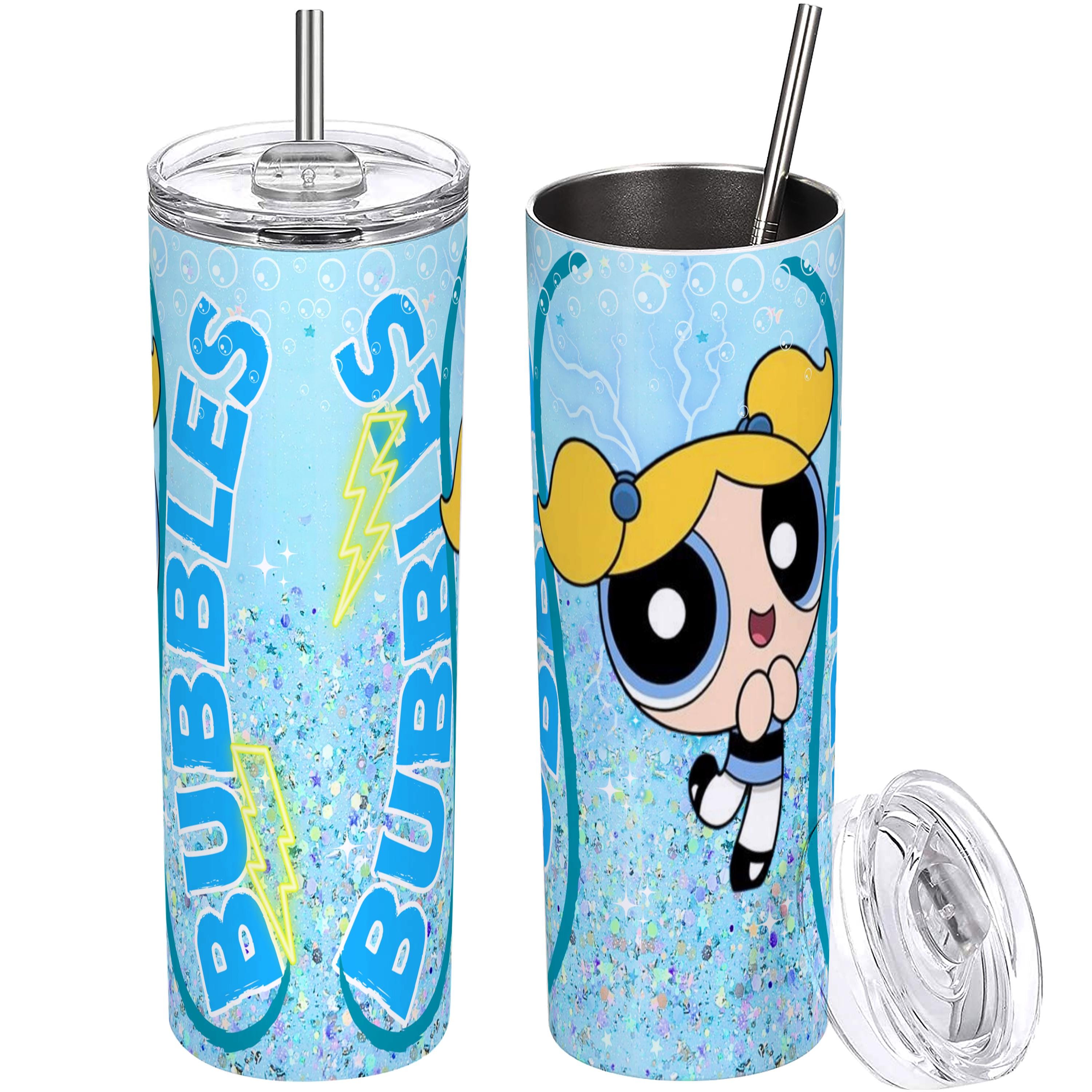 Powerpuff Bubbles Girls Tumbler Wrap: 20oz Skinny Tumbler PNG (digital ...
