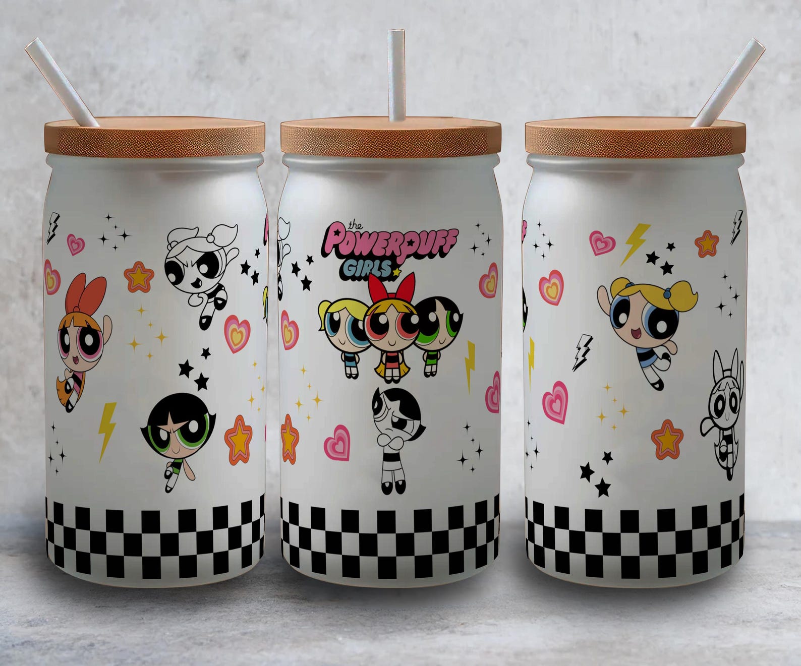 Powerpuff Girls Sublimation 1mug and 3 - 16oz Designs for Libbey Glass ...