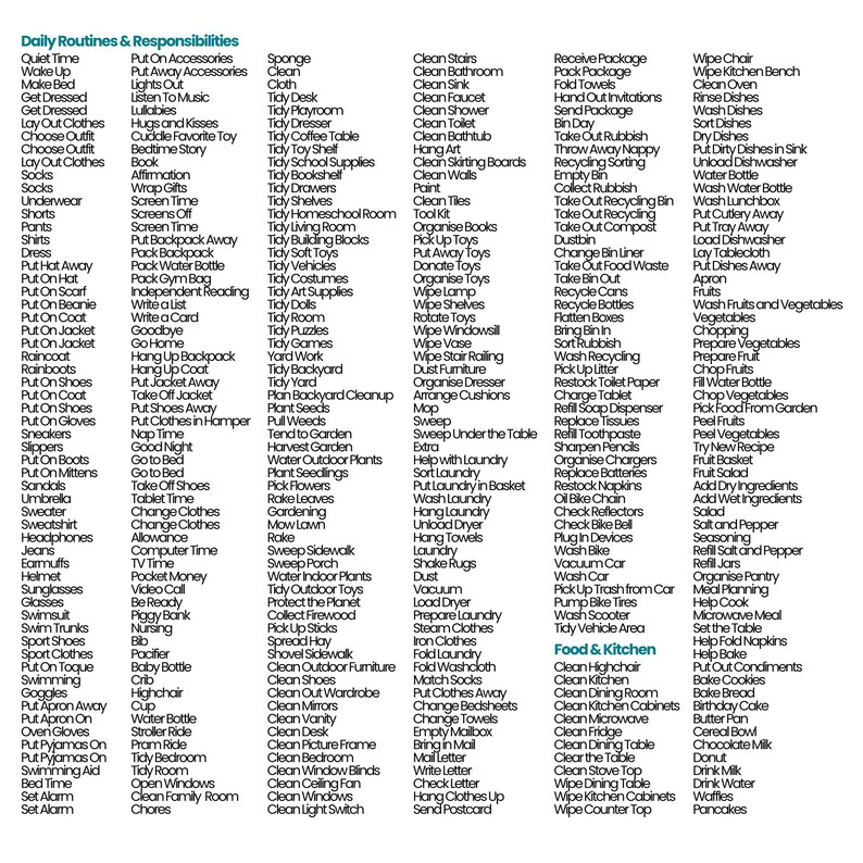 Editable Kids Routine Chart & Visual Schedule | 1600+ Chore Cards + 50 ...