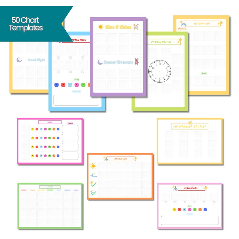 Editable Kids Routine Chart & Visual Schedule | 1600+ Chore Cards + 50 ...