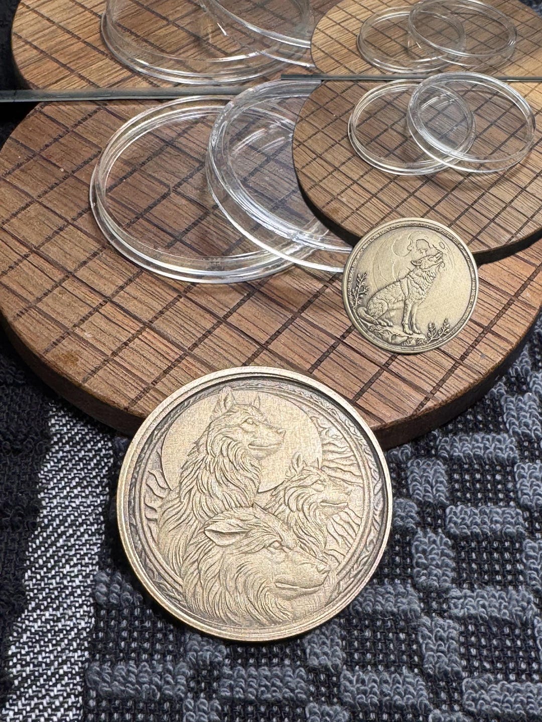 Wolf and Gang Double Sided Brass Engraved Decision Challenge Token ...