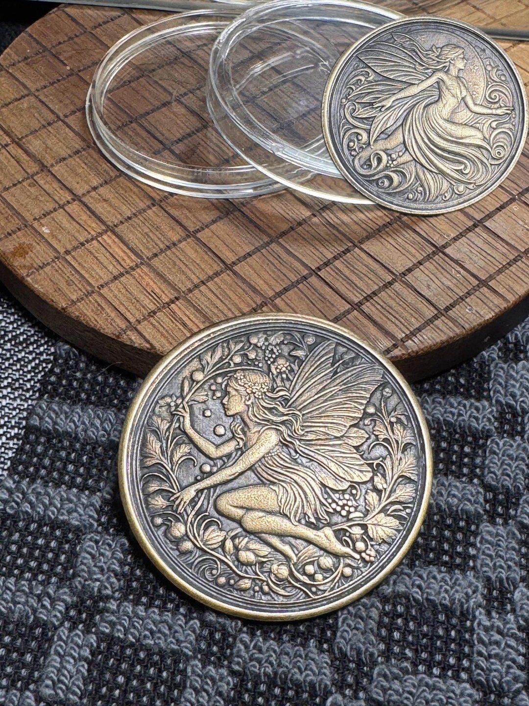 Double-sided Brass Engraved Challenge Coin – Fairy Fairy Medallion ...