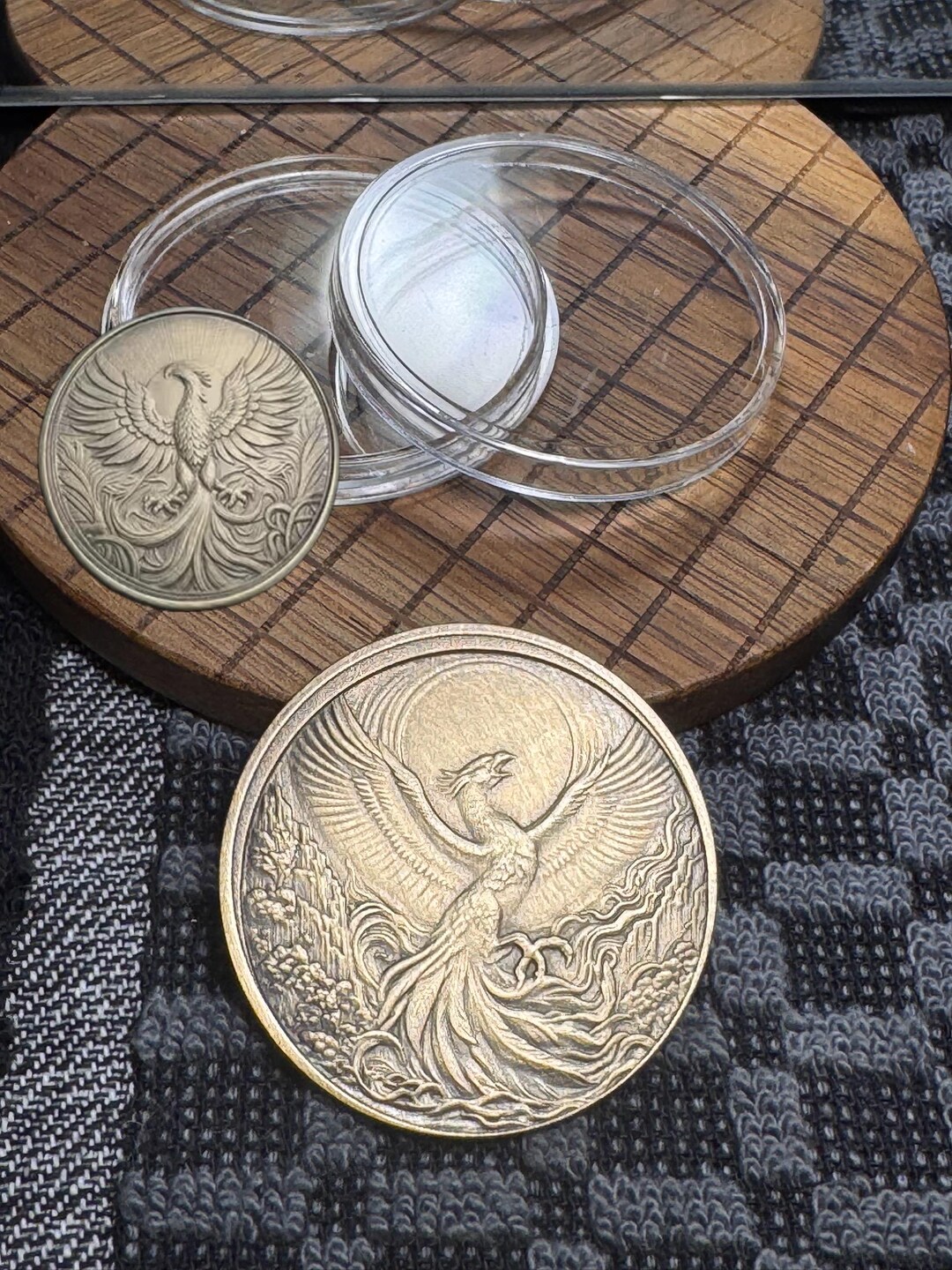 Phoenix Double - Double-sided, 40x2.2mm, Brass Engraved Challenge Coin ...