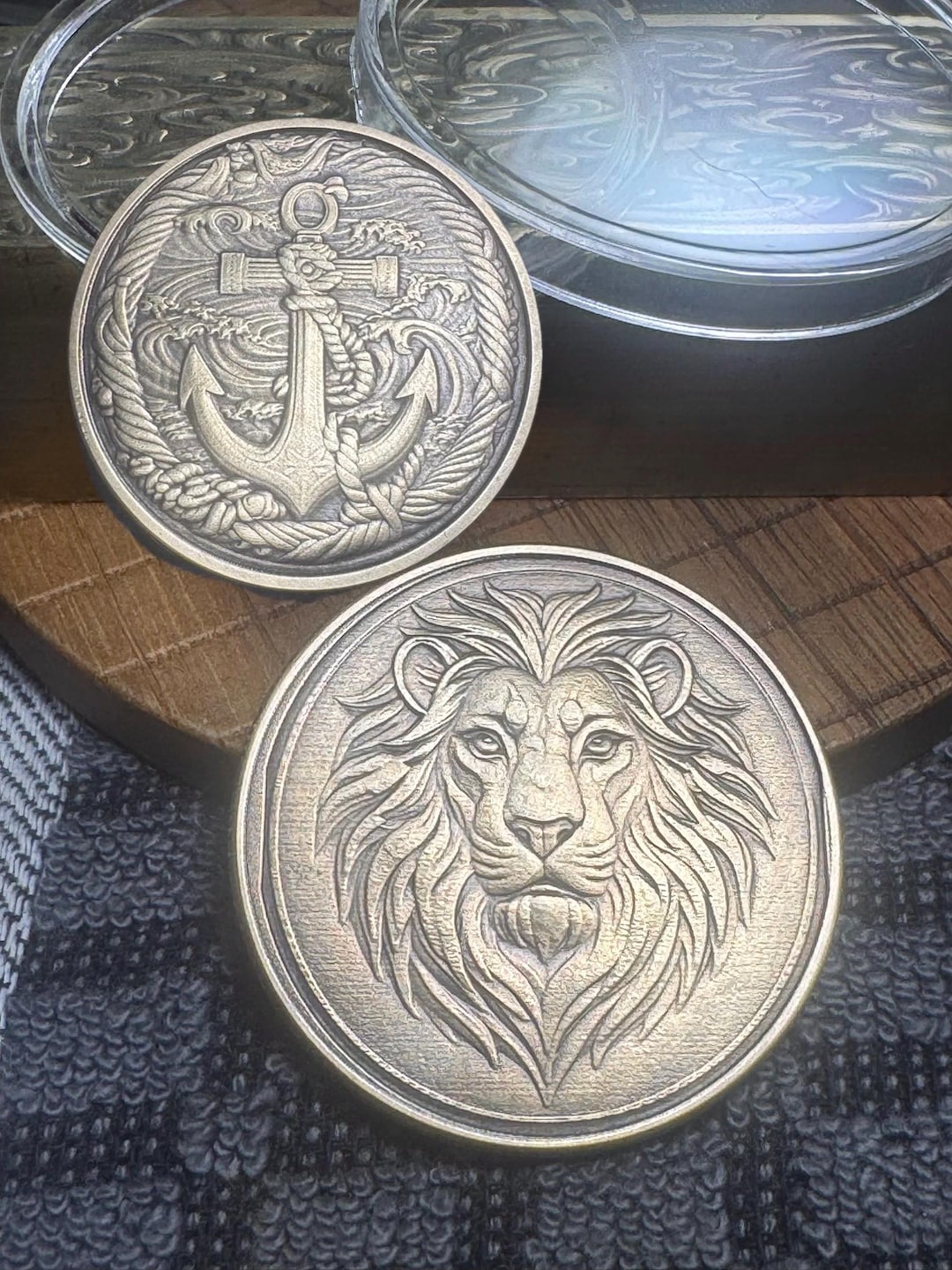 Lion Anchor Challenge Double Sided Decision Coin - Etsy