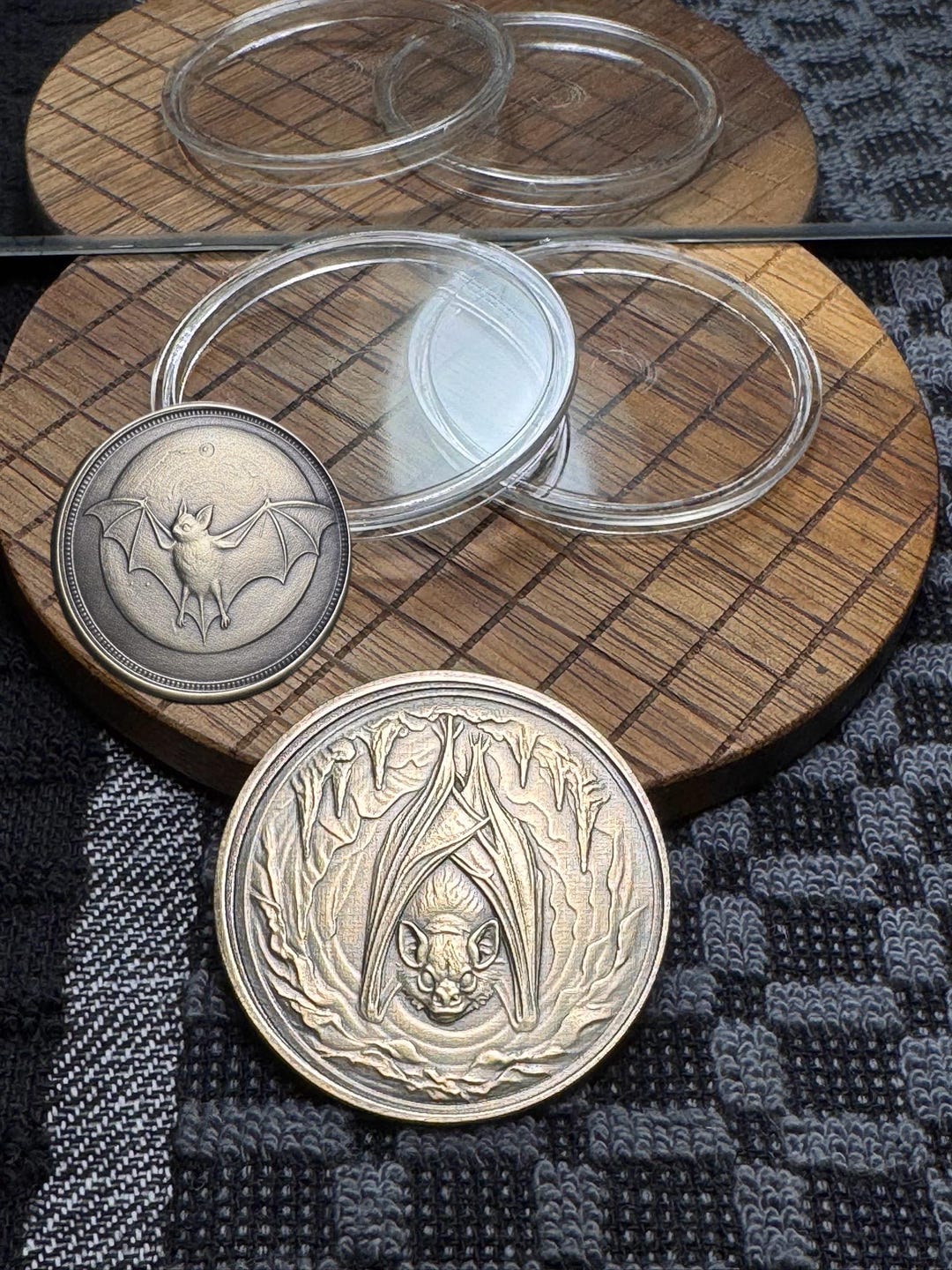 Bat Love - Double-sided, 40x2.2mm, Brass Engraved Challenge Coin ...