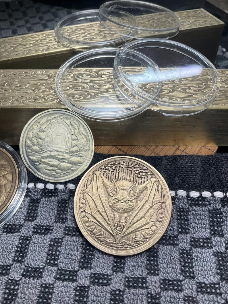 Bat Cave Love - Double-sided, 40mm Brass Engraved Challenge Coin ...