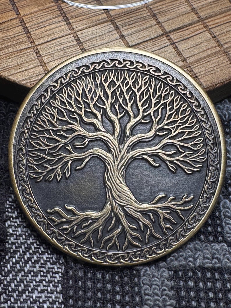 Engraved Brass Tree of Life Challenge Coin: Decision Medallion - Etsy