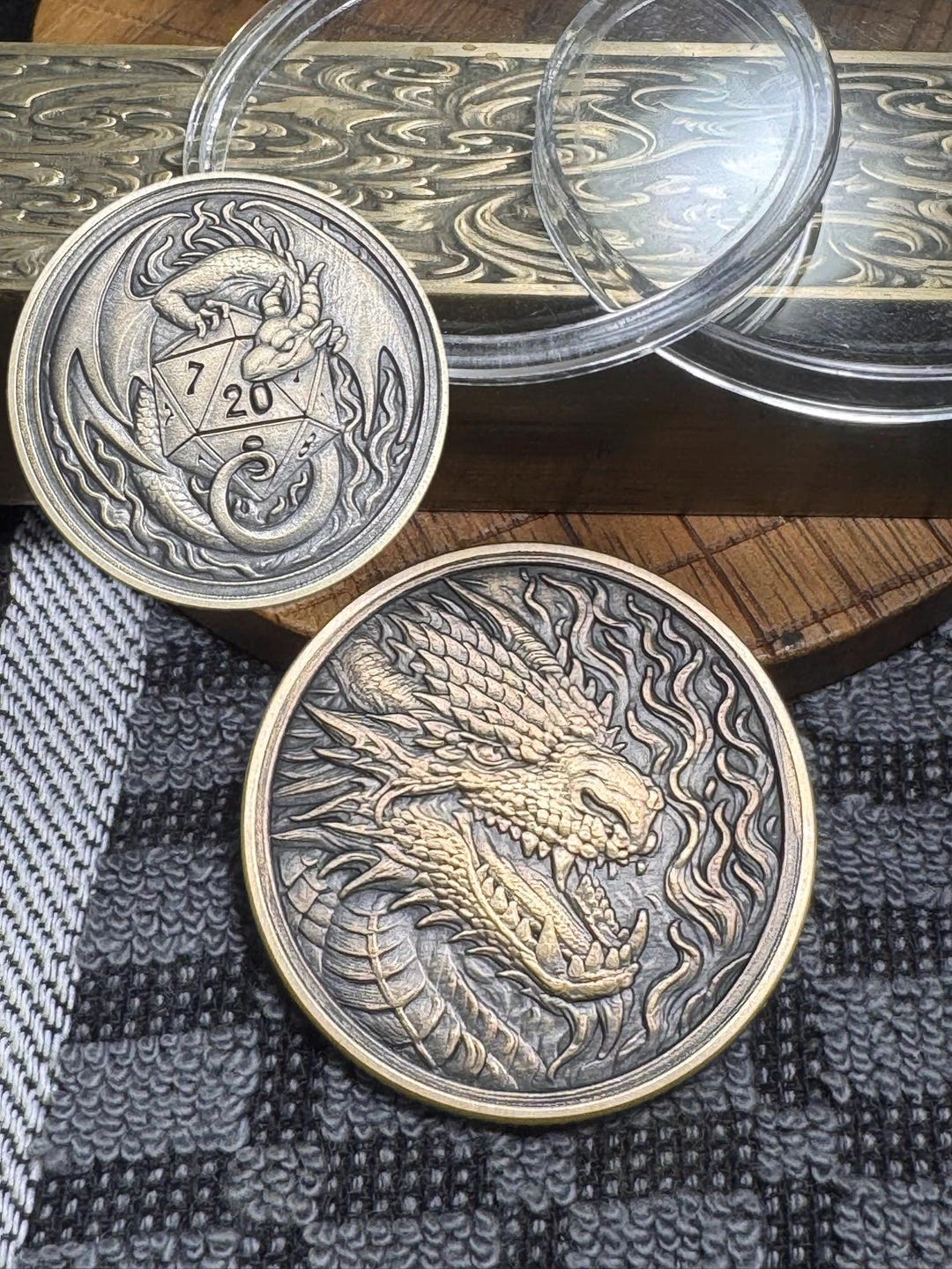 Dragon Fire Brass Challenge Coin – 40mm Dnd Decision Medallion - Etsy