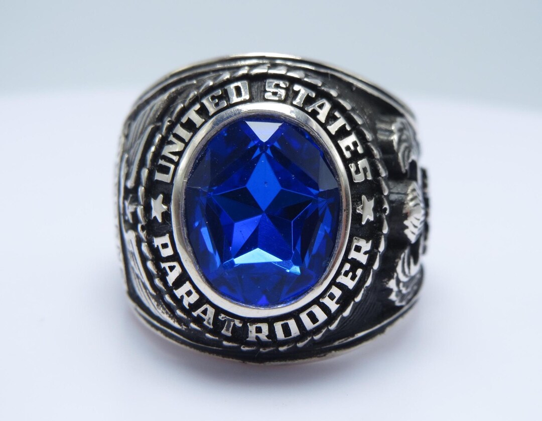 Sterling Silver Paratrooper Ring – Custom Engraved Gift for Him - Etsy
