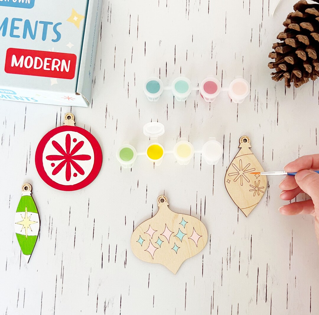 DIY Paint Your Own Christmas Ornament Kit - Mid Century Modern - Etsy