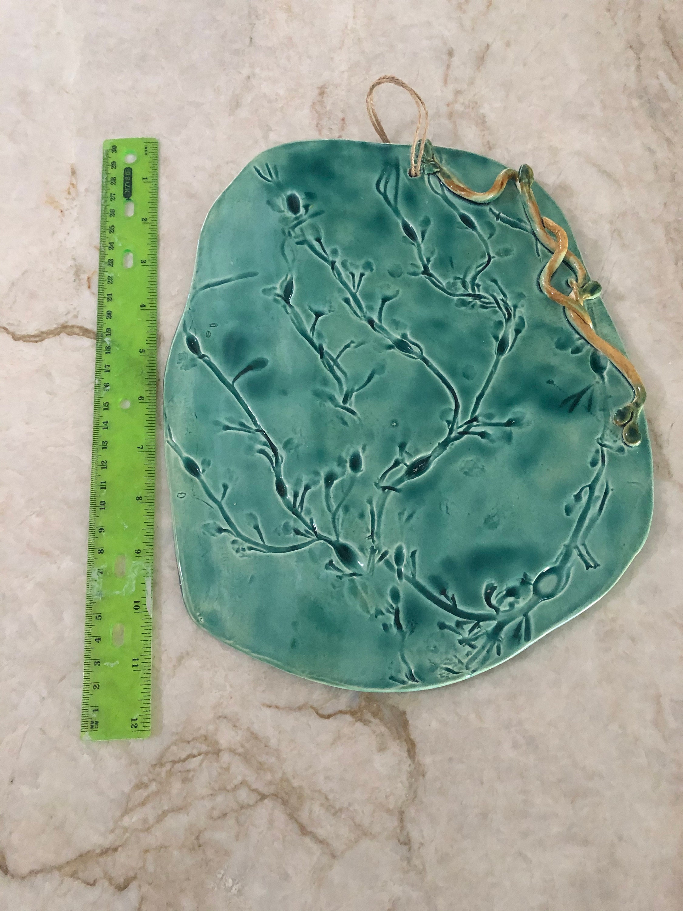 Seaweed Print Hand Sculpted Ceramic Cheese Board - Etsy