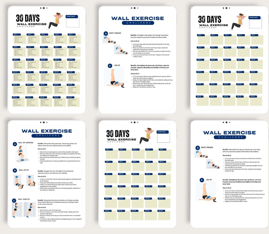 30 Day Workout Challenge Printable | Home Fitness Planner PDF ...