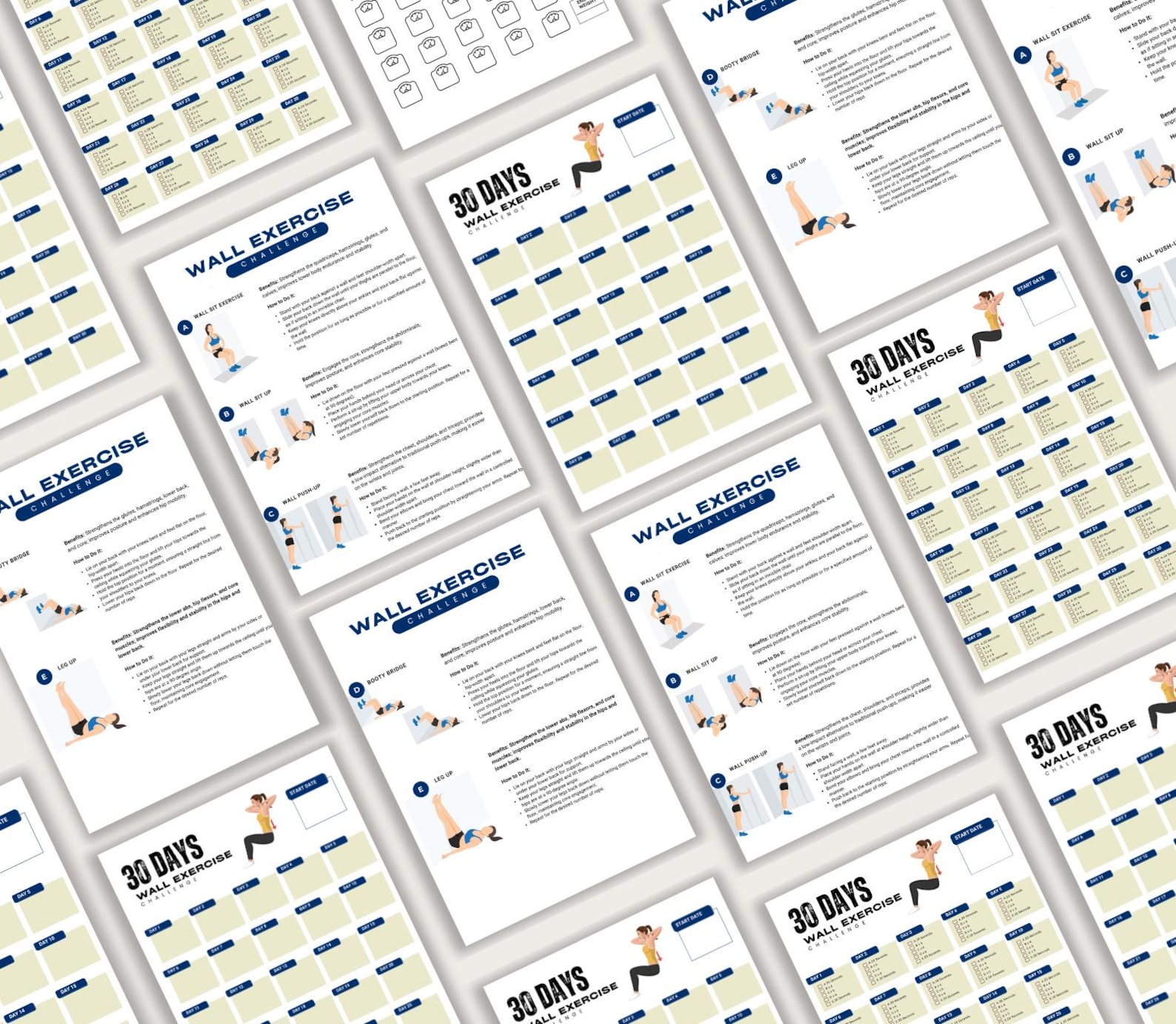 30 Day Workout Challenge Printable | Home Fitness Planner PDF ...