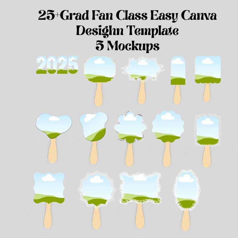 25+ Grad Fan Canva Editable Template, Class of 2025 Graduation Paddle ...