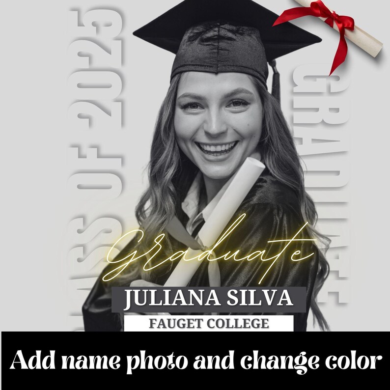 25+ Grad Fan Canva Editable Template, Class of 2025 Graduation Paddle ...