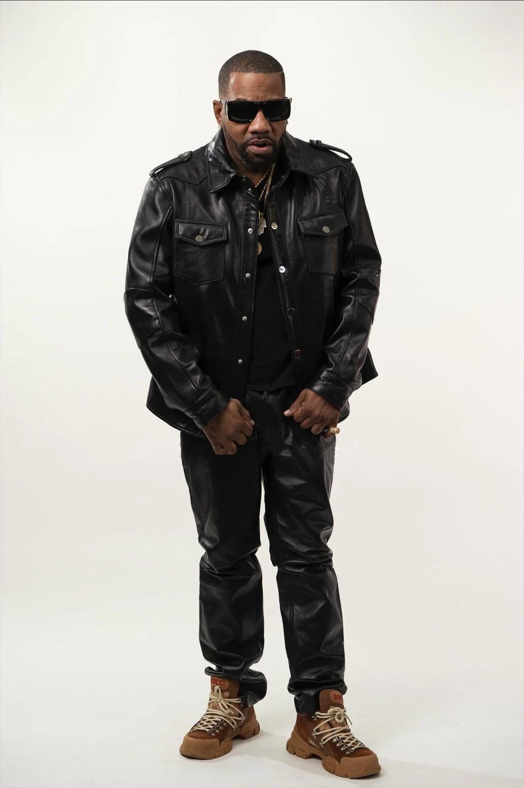 Men's Real Leather Track Suit: Black Two-piece Streetwear Outfit - Etsy