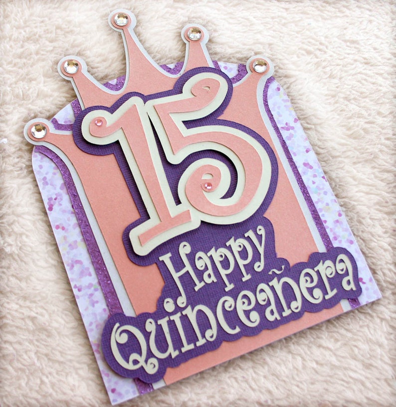 SVG Quinceanera Birthday Card party Decor diy Etsy