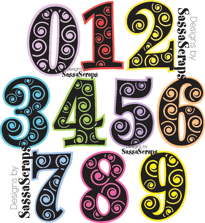 Digital Decorative Numbers SVG/PNG Files for Scrapbooking - Etsy