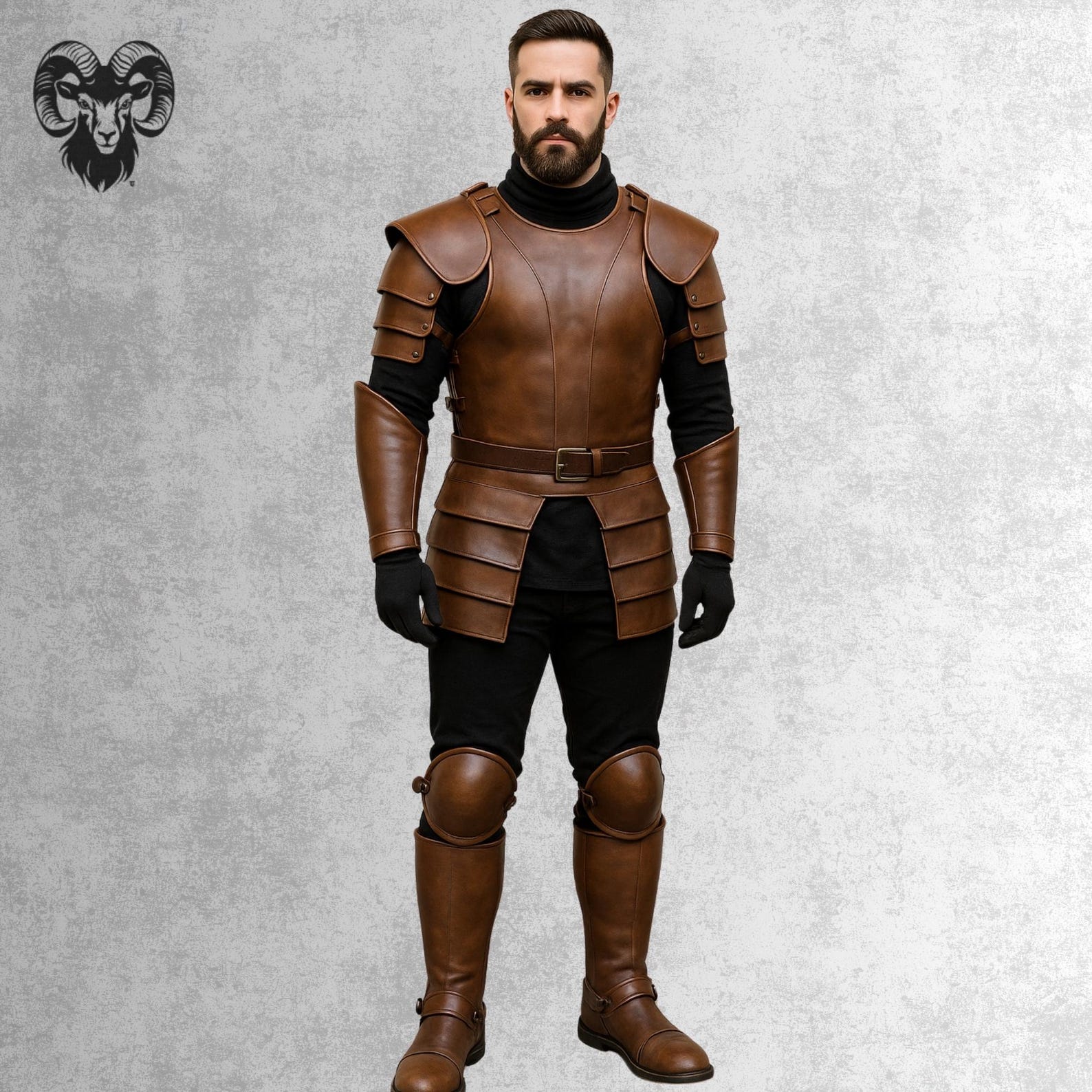Leather Armor | Brown Leather Armor | Shoulder Armor With Knee Guard - Etsy