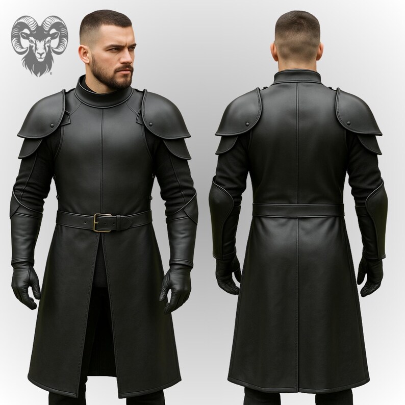 Handmade Black Leather Armor Coat: Medieval Knight Costume - Etsy