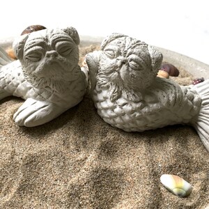 NEW! Mini Merpug Mermaid Dogfish Sculpture PAIR / Pug Lover Gift - Etsy