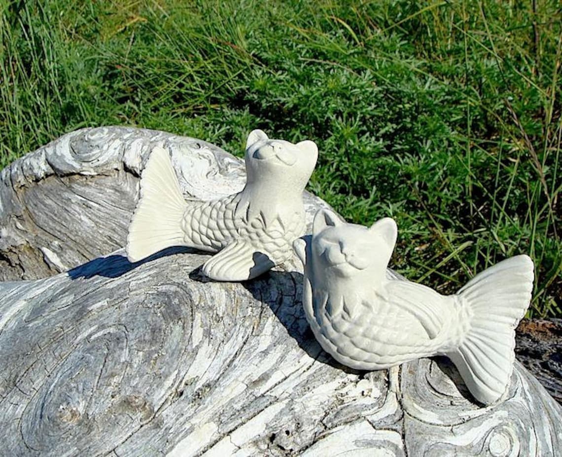 Mercat Zen Mini Katfish Cat Mermaid Bonsai Terrarium Statues - Etsy