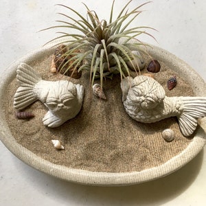 NEW! Mini Merpug Mermaid Dogfish Sculpture PAIR in Zen Garden Air Plant ...
