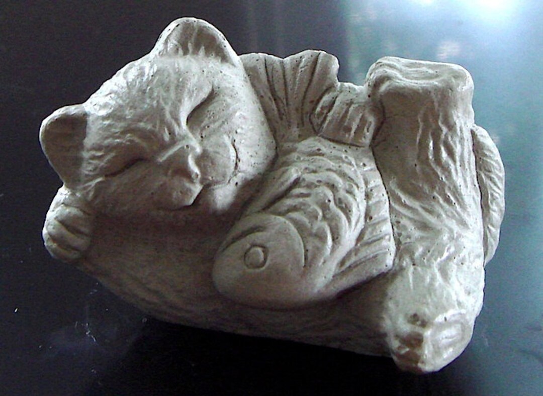 ONE Zen Mini Lucky Cat Maneki Neko With Fish Bonsai Terrarium Sculpture ...