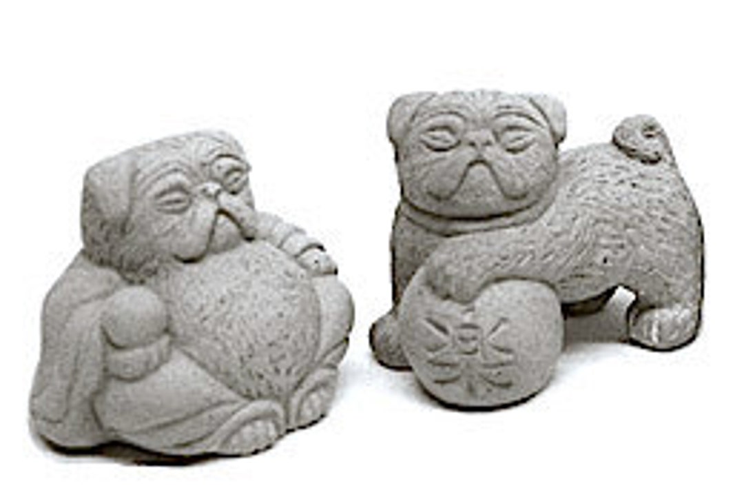 3 Zen Mini Lucky PUG Dog Buddhas and Foos Bonsai Statues - Etsy