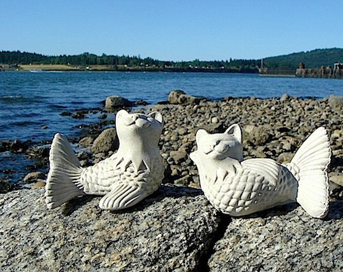 Mercat Zen Mini Katfish Cat Mermaid Bonsai Terrarium Statues - Etsy
