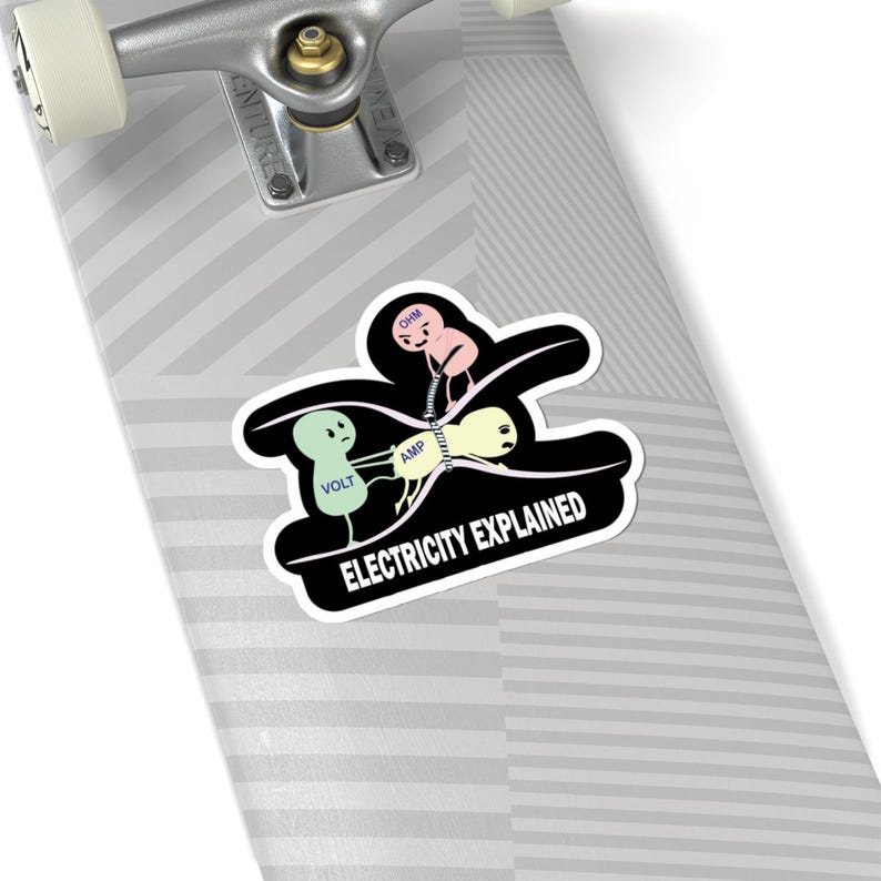 Funny Cartoon Electricity Explained Ohm's Law Sticker for Physics ...
