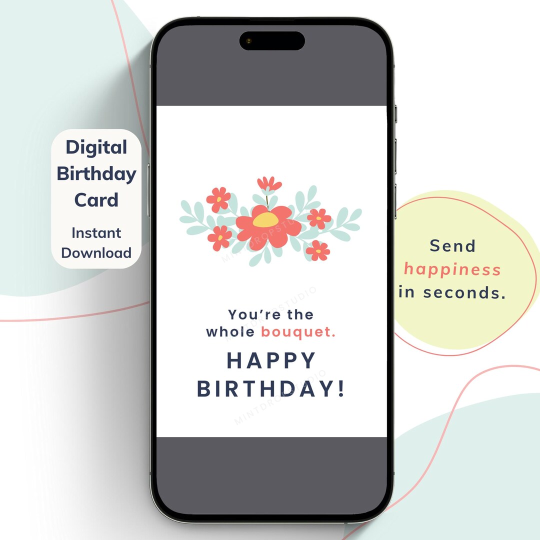 Funny Birthday Card Virtual Greeting for Best Friend No Print Mobile ...