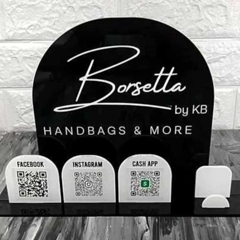 Acrylic QR Code Sign, Custom Payment Scan Display, Business Checkout ...