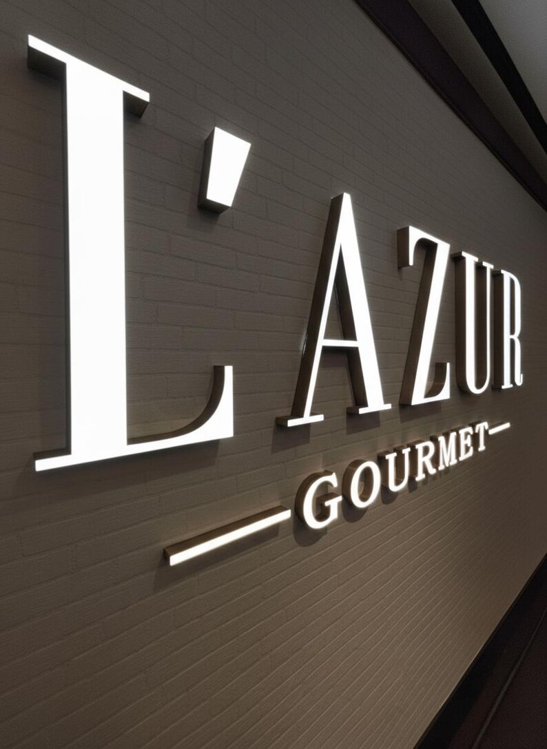 3D Frontlit LED Business Sign, Storefront Sign, Illuminated Sign, Front ...