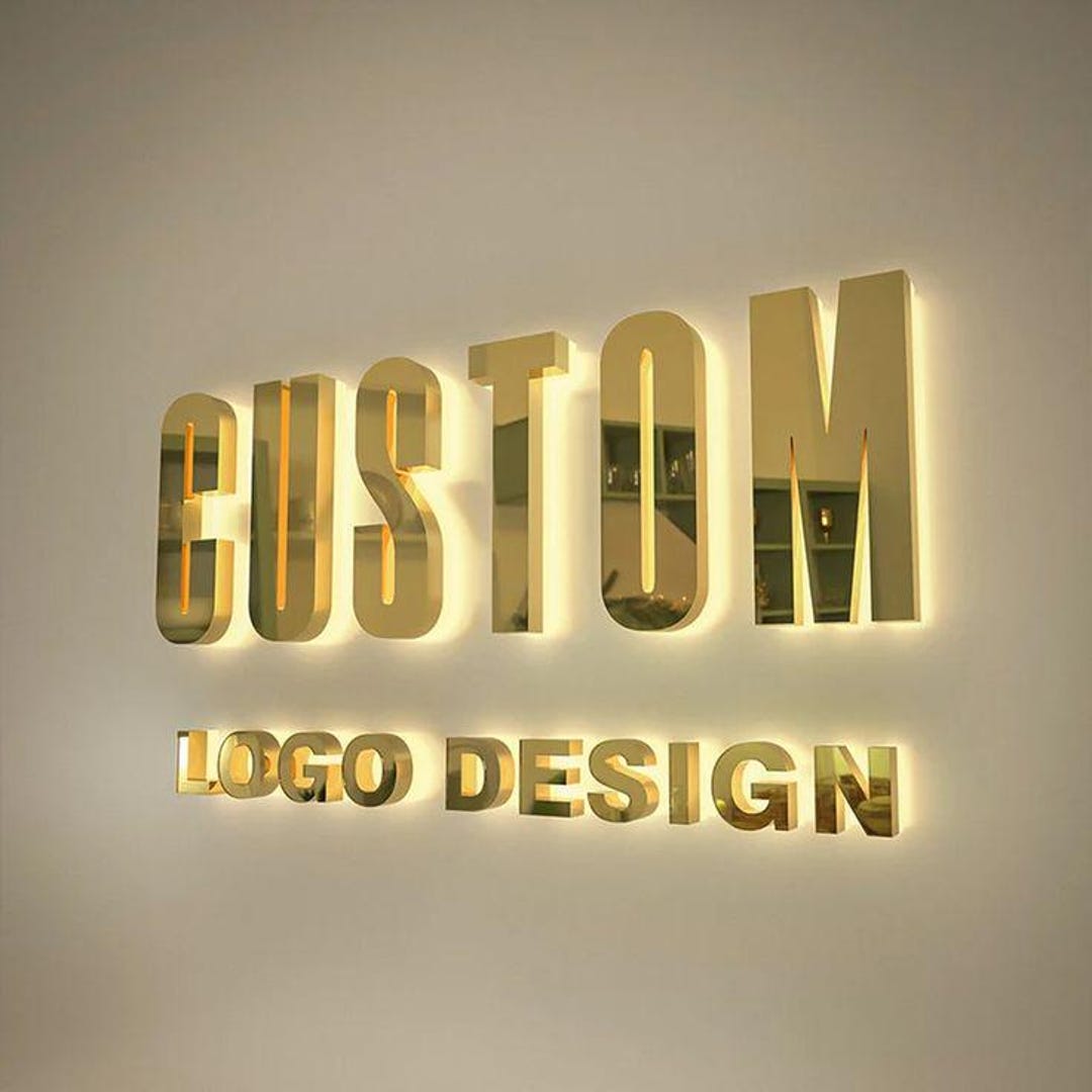Custom 3D Metal Backlit Sign- Custom Business Signage - Etsy