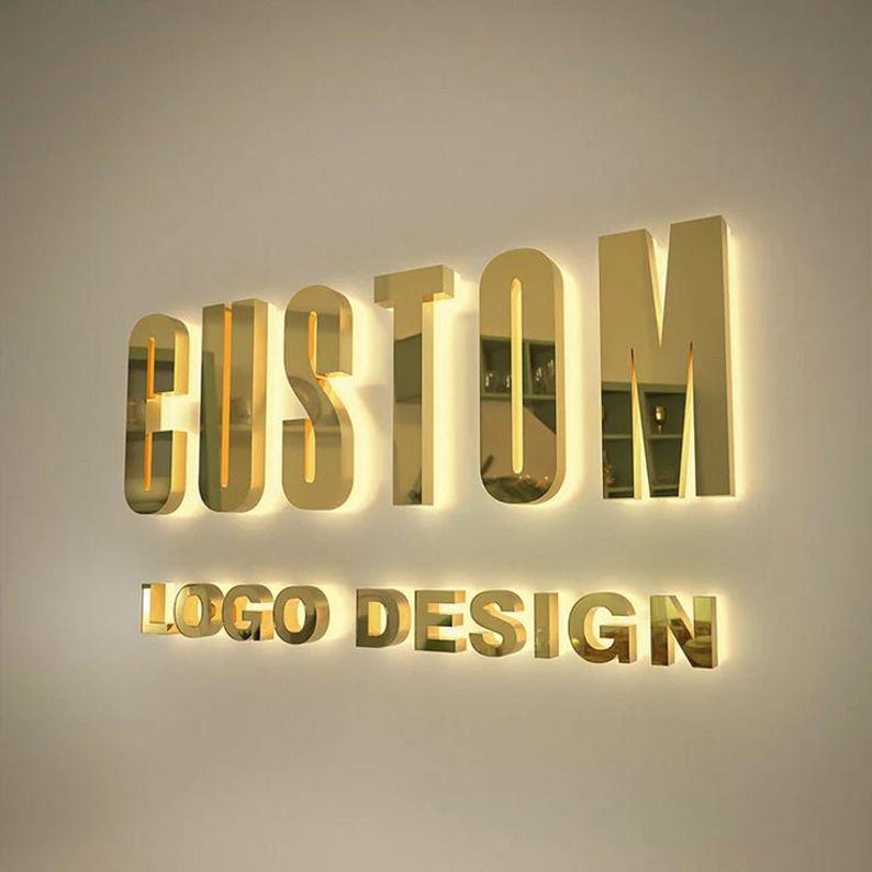 Custom 3D Metal Backlit Sign- Custom Business Signage - Etsy