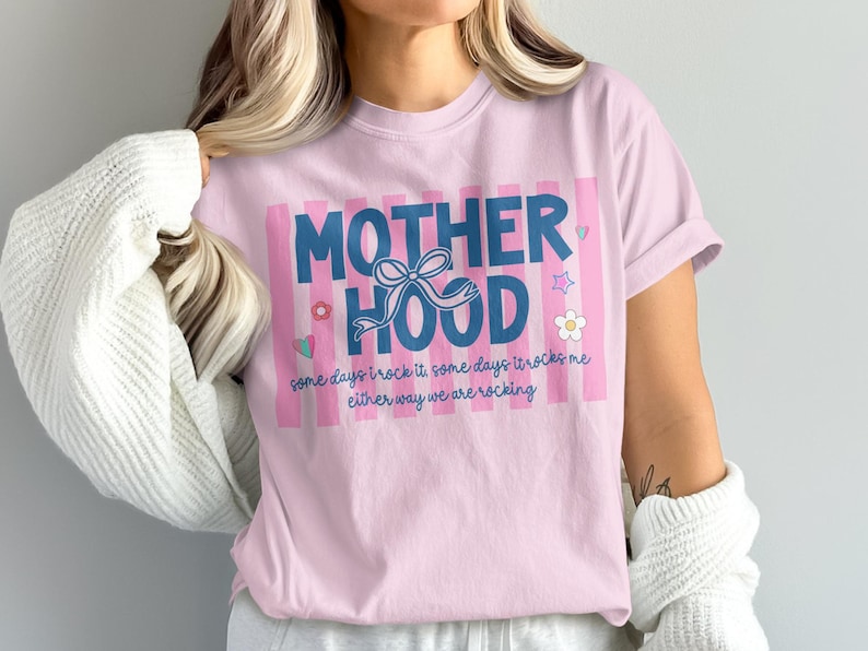 Comfort Colors Retro Motherhood Rocks T-shirt, Funny Mama Graphic Tee ...