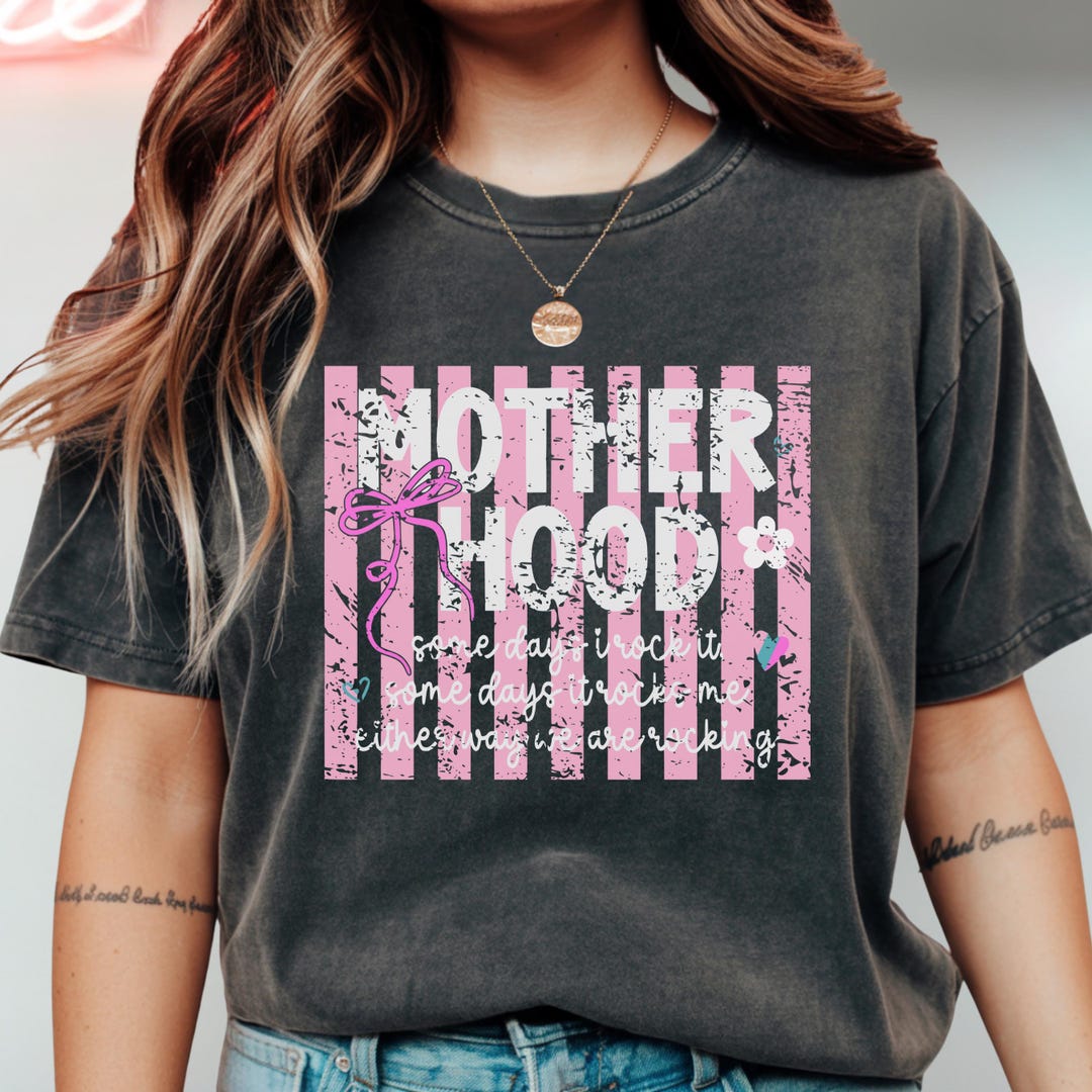 Comfort Colors Retro Motherhood Rocks T-shirt, Funny Mama Graphic Tee ...