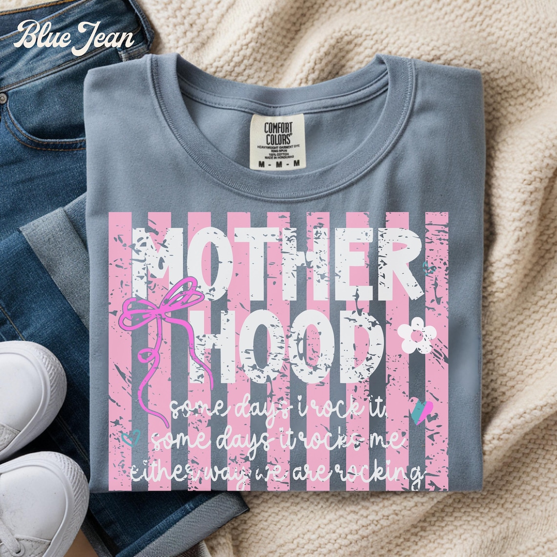 Comfort Colors Retro Motherhood Rocks T-shirt, Funny Mama Graphic Tee ...