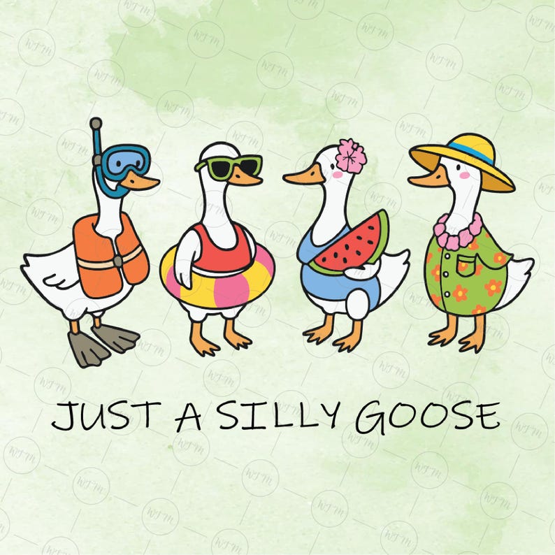 Just A Silly Goose SVG, Summer Goose SVG, Beach Goose Clipart, Funny ...
