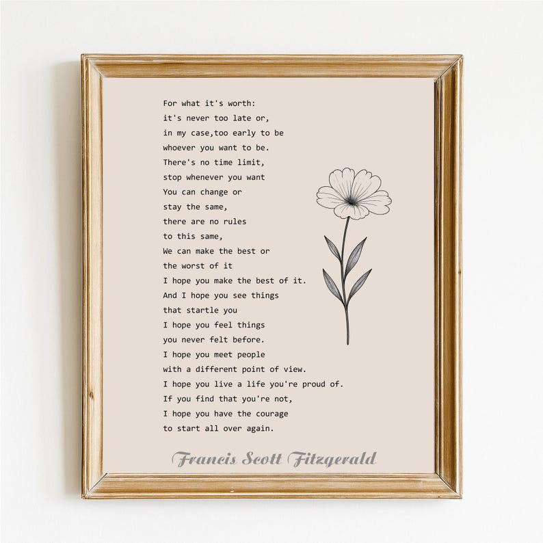 F. Scott Fitzgerald Quote Print: Vintage Literary Art (digital Download ...