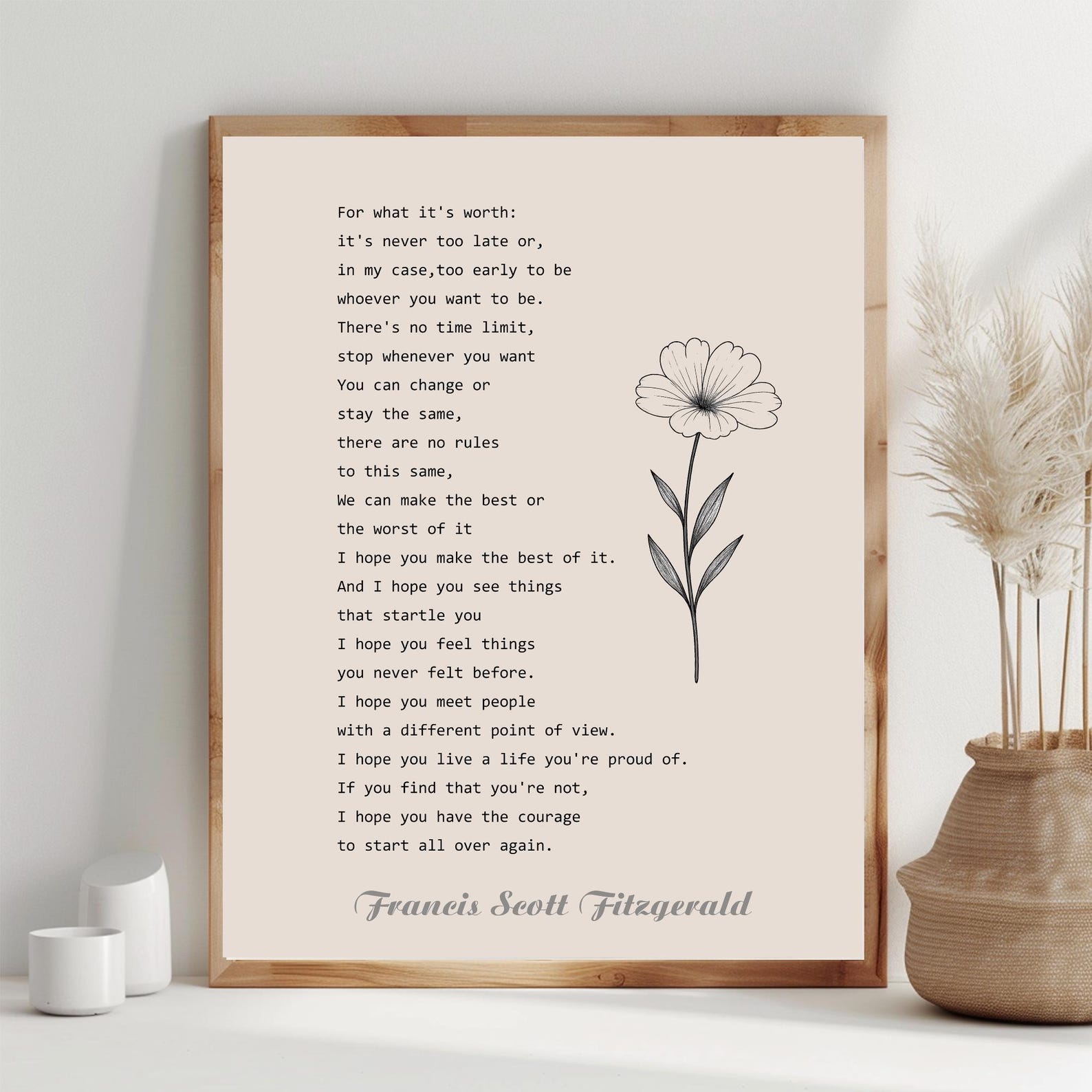 F. Scott Fitzgerald Quote Print: Vintage Literary Art (digital Download ...