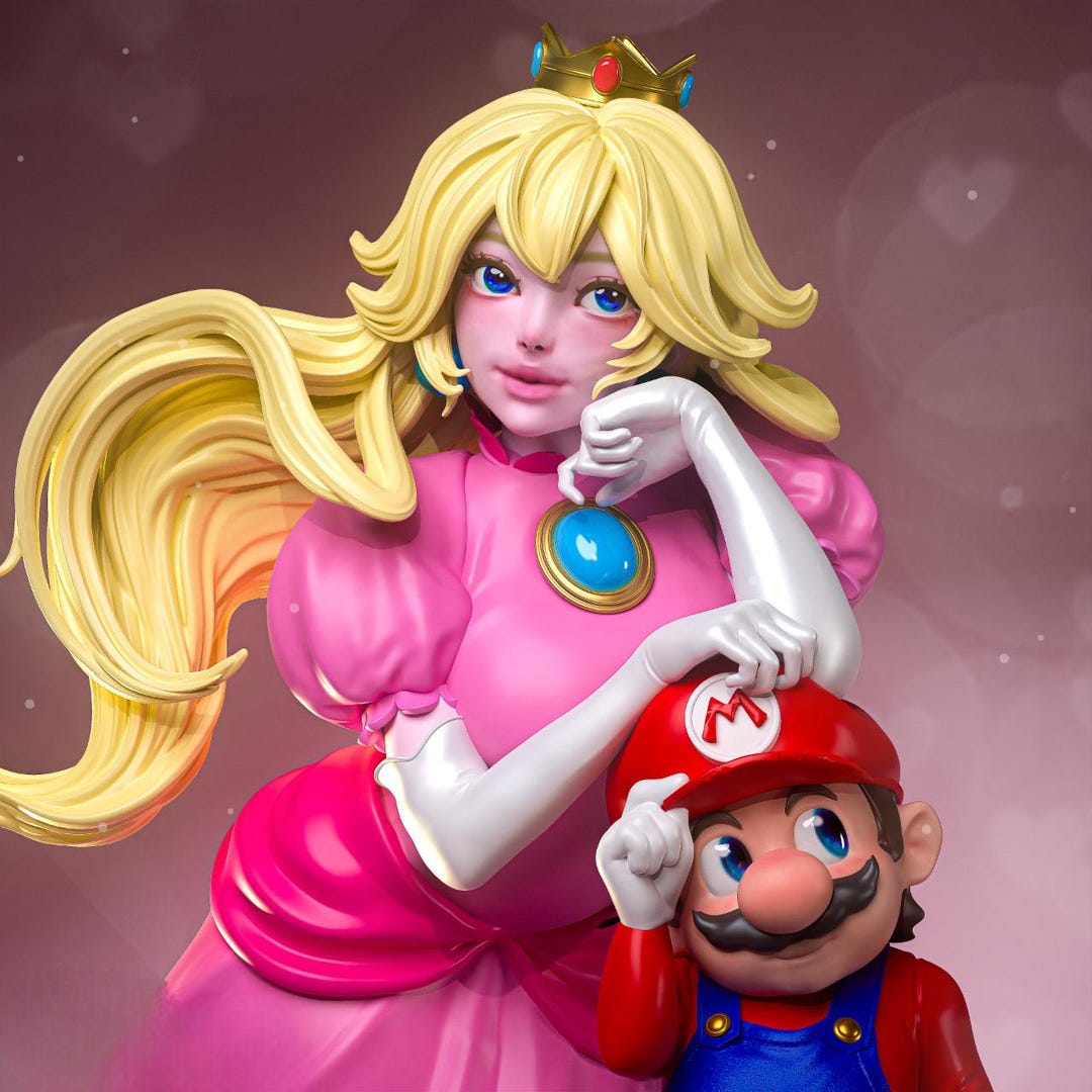 Super Mario & Princess Peach STL – Cute Fan Art 3D Print Model | SFW ...