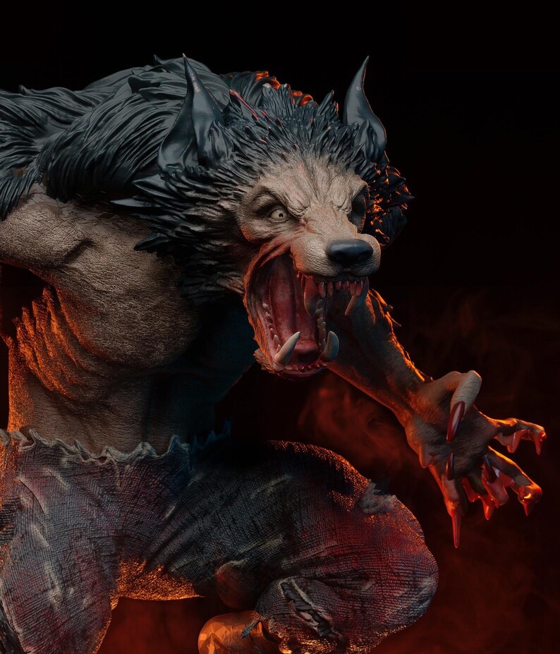 Werewolf Reveal – STL File 3D | Savage Monster Model for Resin Printing ...